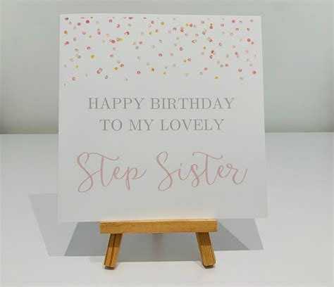 Happy Birthday Step Sister Step Sister Birthday Card To A Etsy