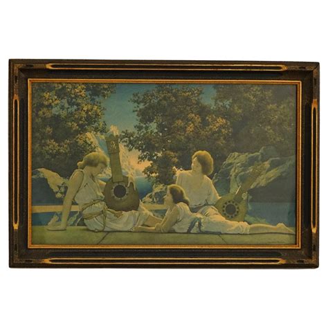 Large Maxfield Parrish Art Deco Print “the Lute Players” Framed C1920 For Sale At 1stdibs