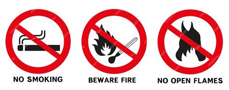 Premium Vector Do Not Smoke Or Use Open Flames Signs Open Source Of