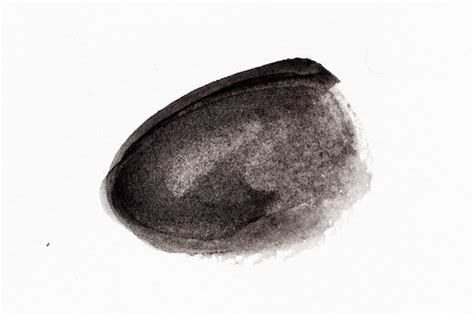흰색 종이 배경에 둥근 브러시 또는 배너 모양의 검은 색 수채화 그림 거친에 대한 스톡 사진 및 기타 이미지 거친 검은색