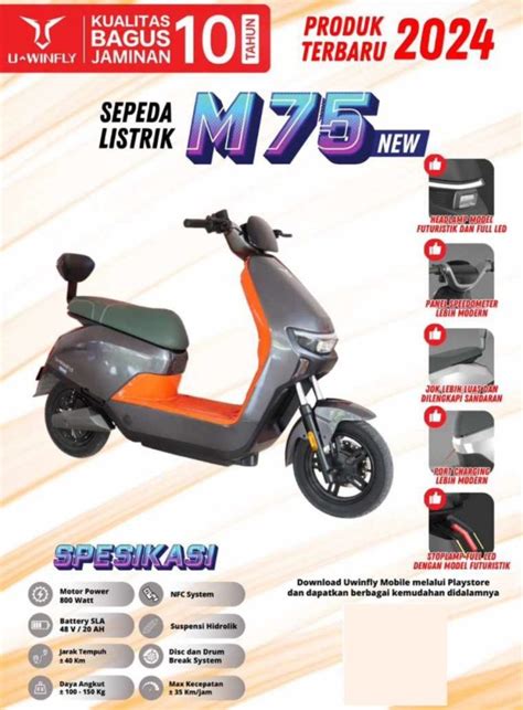 Harga Dan Spesifikasi Sepeda Listrik Terbaru Uwinfly M70