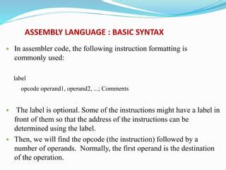 Assembly Basics PPTX Programming Languages Computing