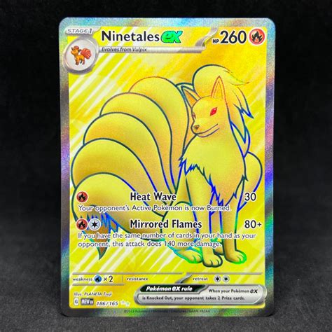 Pokemon TCG Ninetales Ex Full Art Secret Rare 186 165 2023 Scarlet