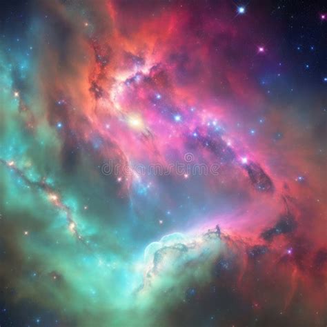 Nebula And Stars In Deep Space Computer Generated Abstract Background Stock Illustration