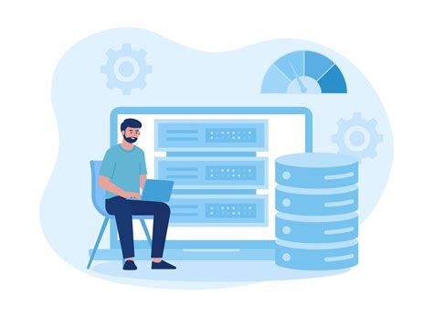 Data Analysis Managers Database Developers And Working Administrators Concept Flat Illustration