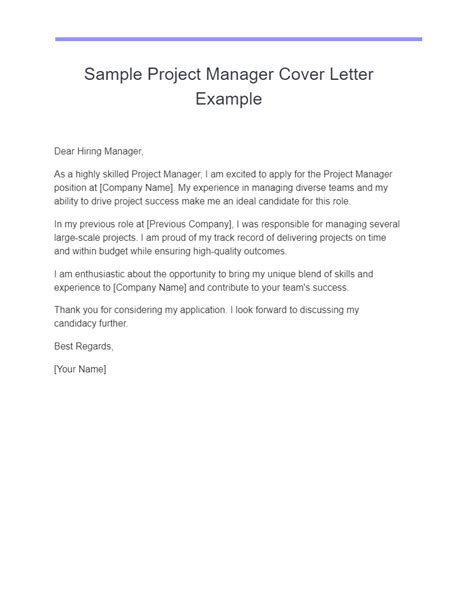Project Manager Cover Letter 21 Examples Pdf