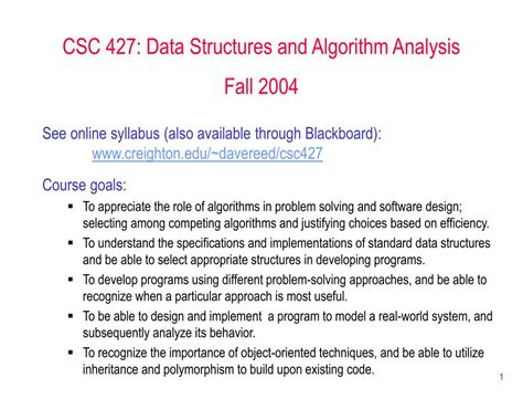 Ppt Csc 427 Data Structures And Algorithm Analysis Fall 2004