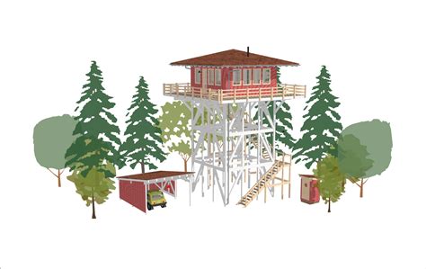 别致现代瞭望塔建筑物su模型 景观建筑 土木在线
