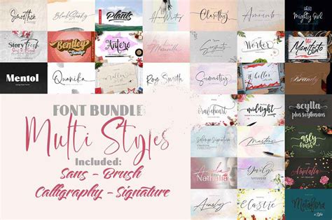Multi Styles Font Bundle Mighty Deals