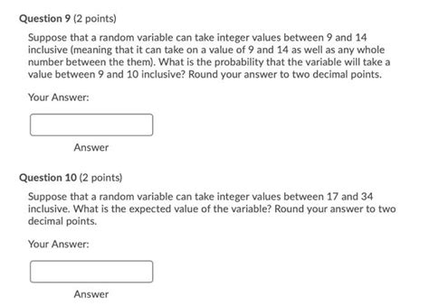 Solved Question 9 2 Points Suppose That A Random Variable