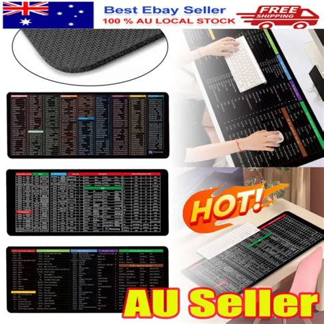 Excel Shortcuts Cheat Sheet Office Mouse Pad Keyboard Mats Desk Giavn