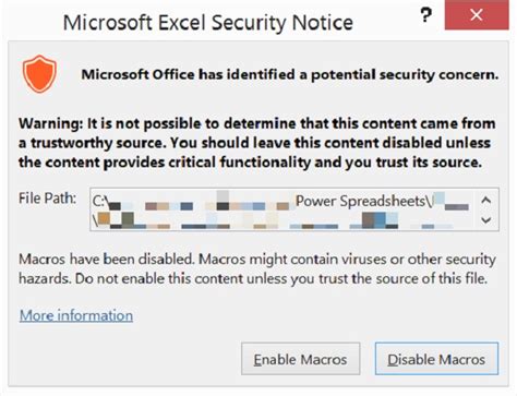Vba What Are The Differences Between The Microsoft Excel Security