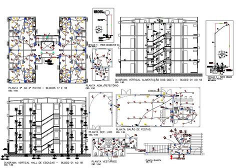 2d Building Section And Electrical Installation Layout Plan Autocad Drawing Artofit