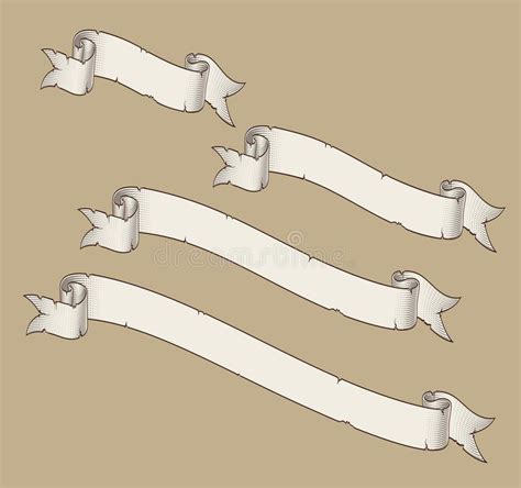 Papyrus Scroll Curved Diagonal Four Sizes 1 Stock Vector Illustration