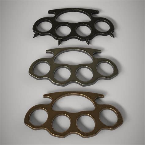 3d Model Brass Knuckles 3 Pack Vr Ar Low Poly Cgtrader