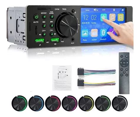 Rádio De Carro Mp5 1 Din 41 Polegadas Ecrã Tátil Bluetooth