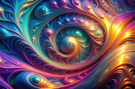 Abstract Swirling Symphony Of Hues And Curving Lines In Vibrant Color Palette Generative Ai
