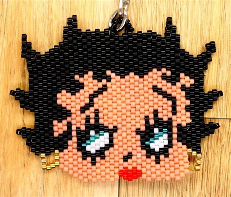 Betty Boop Charm Clip Beaded Betty Boop Charm Clip Betty Boop Key Chain