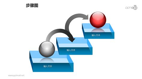 步骤图之台阶式创意递进关系图ppt素材下载 Pptmall
