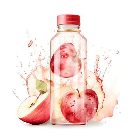Premium Photo Watercolor Apple Water Bottle Cottagecore Style Fruit