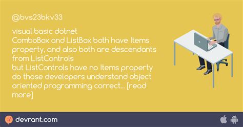 Oop Visual Basic Dotnet ComboBox And ListBox Both Have Items Property And Also Both Are