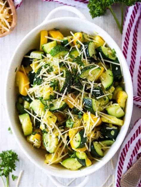 Zucchini And Yellow Squash With Herbed Parmesan Maes Menu