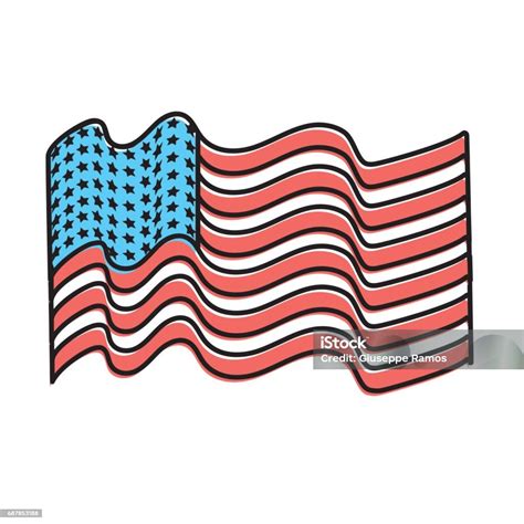 Usa Flag To Celebrate Holiday Patriotic Stock Illustration Download