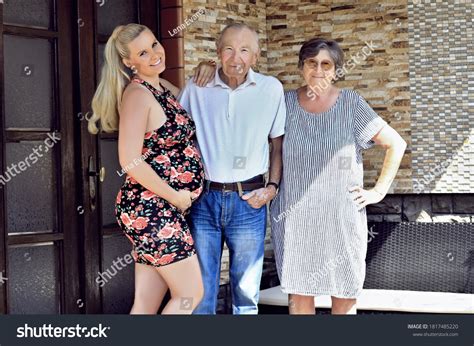 Proud Happy Grandparents Pregnant Granddaughter Hugging Stock Photo 1817485220 Shutterstock