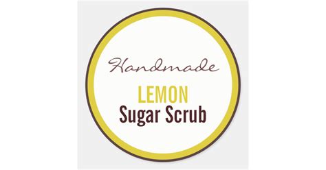 Handmade Lemon Sugar Scrub Classic Round Sticker Zazzle