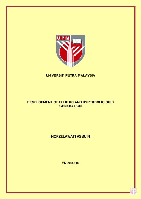 Pdf Universiti Putra Malaysia Development Of Elliptic And Hyperbolic Grid Generation