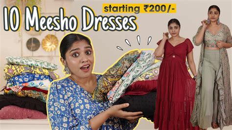 Trendy MEESHO Dresses Haul Starting At Rs 200 Try On Haul