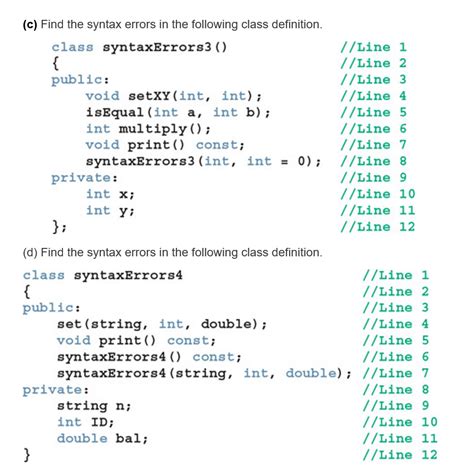Solved Int Vi C Find The Syntax Errors In The Following
