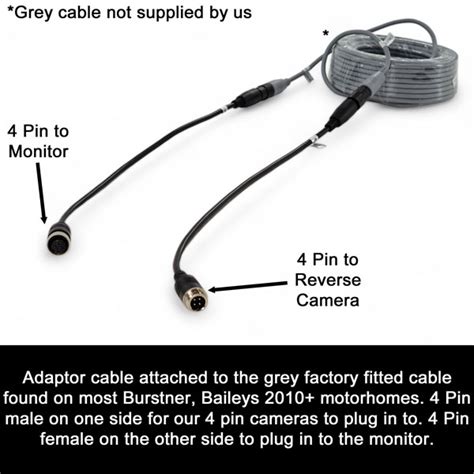 Reversing Cameras UK Ltd Reversing Camera Cable Adaptors Burstner