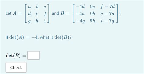 Solved a b с Let A d e f and B 4d 9e f 7d 4a 96 C Chegg com