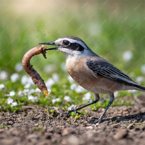 Premium Photo Bird Catching A Worm
