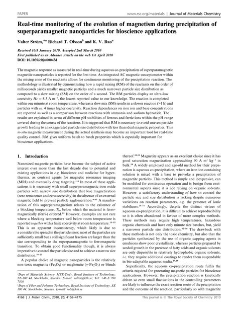 Pdf Real Time Monitoring Of The Evolution Of Magnetism During