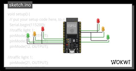 Traffic Light Simulation Wokwi Esp32 Stm32 Arduino Simulator