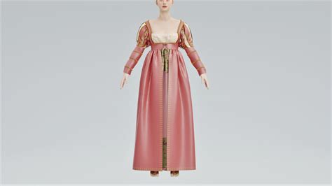 Italian Renaissance Dress Historical Gown 3d Model By 3deelee