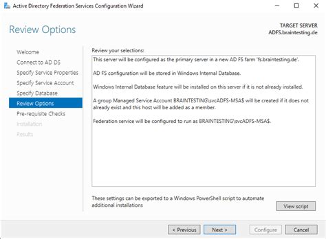 Set Up Active Directory Federation Services AD FS 5 0 Internal ADFS