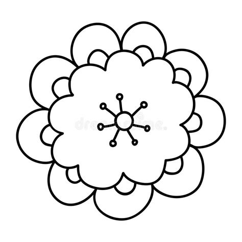 Single Doodle Outlne Flower Leaf Plant Twig Vector Doodle Clipart Isolated On A White