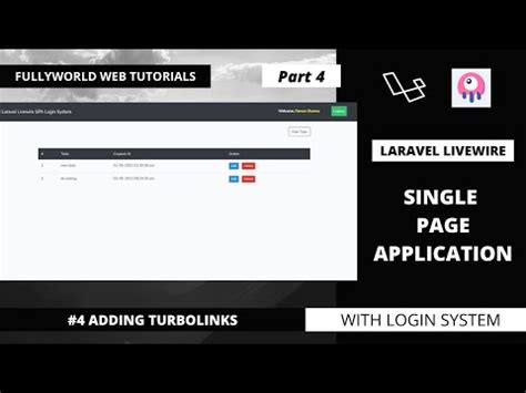 Adding Turbolinks Laravel Livewire Single Page Application With