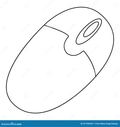 Thin Line Computer Mouse Stock Vector Illustration Of Thin 257946662