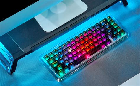 Amazon Com NACODEX 65 Transparent Crystal Acrylic Keyboard With Gasket Mount MDA Profile PBT