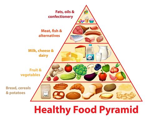 Healthy Food Pyramid Educational Chart 1338065 Vector Art At Vecteezy