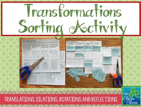 Transformation Sorting Activity Sorting Activities Measurement