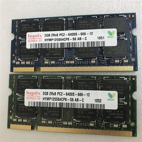 【やや傷や汚れあり】hynix 2rx8 Ddr2 800 2gb 2枚組 1セット 4gb Ddr2 ノート用メモリ 200ピン Non
