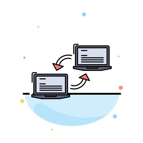 Computer Connection Link Network Sync Flat Color Icon Vector Vector Art At Vecteezy