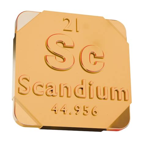 Premium Photo 3d Golden Icon Scandium Sc Element From Periodic Table