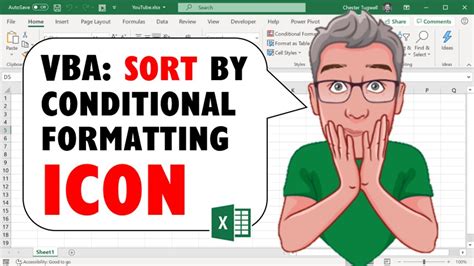 Excel Vba Code To Sort Table By Conditional Formatting Icon Youtube