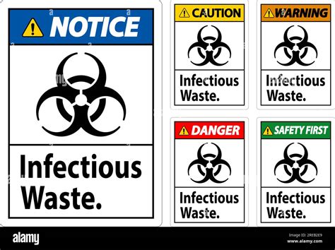 Warning Label Infectious Waste Sign Stock Vector Image And Art Alamy